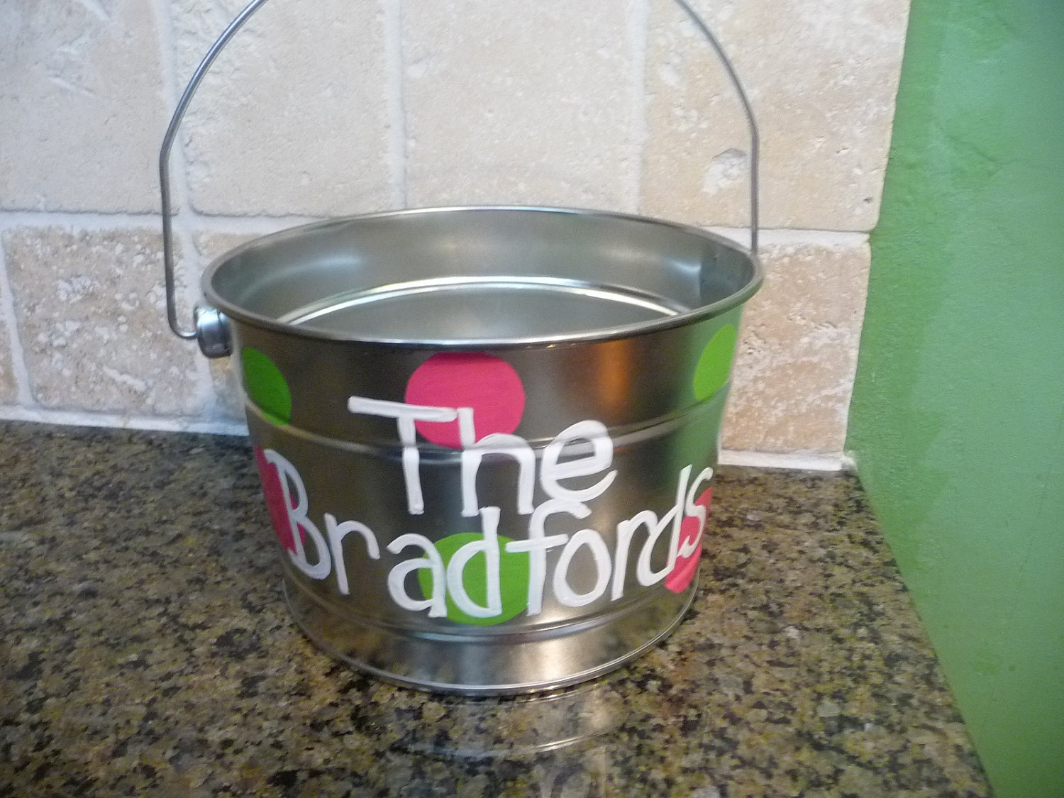 Hand Painted Metal Bucket - Etsy