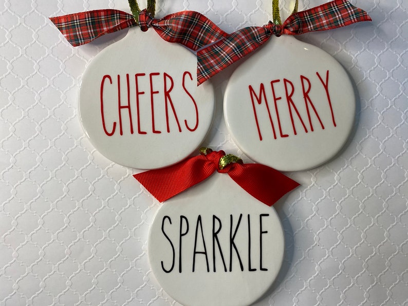 Rae Dunn Inspired Christmas Ornament | Etsy