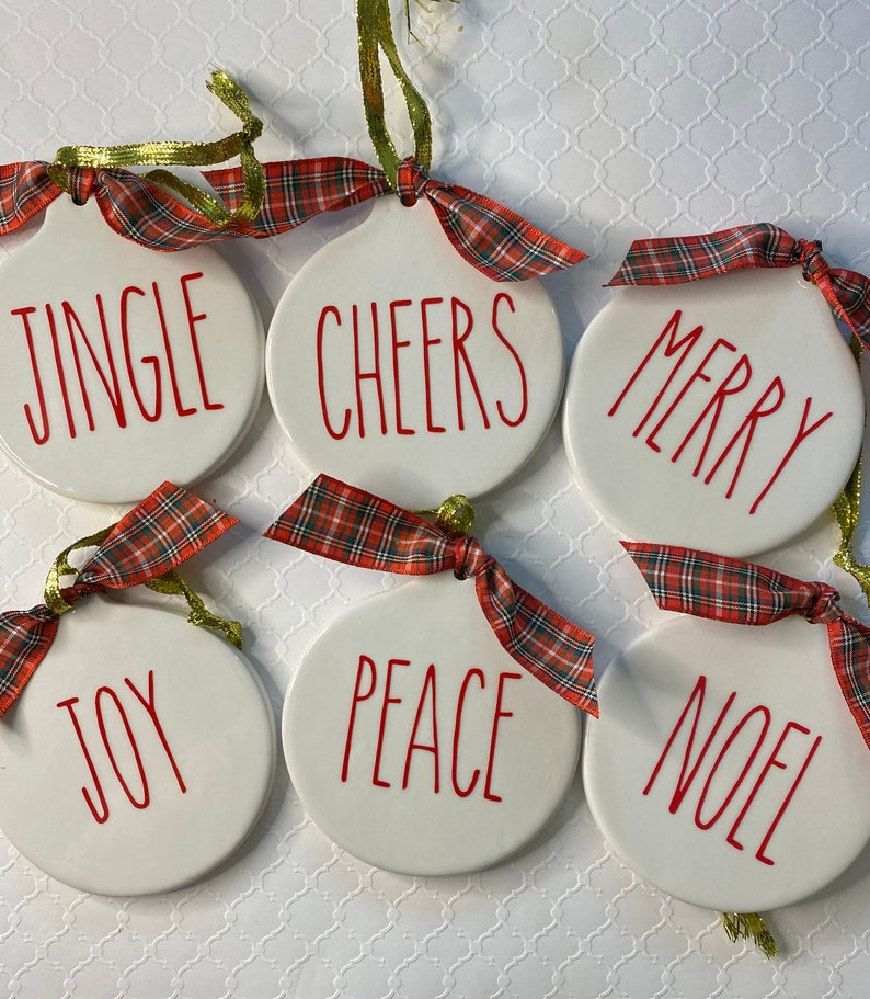 Rae Dunn Inspired Christmas Ornament | Etsy