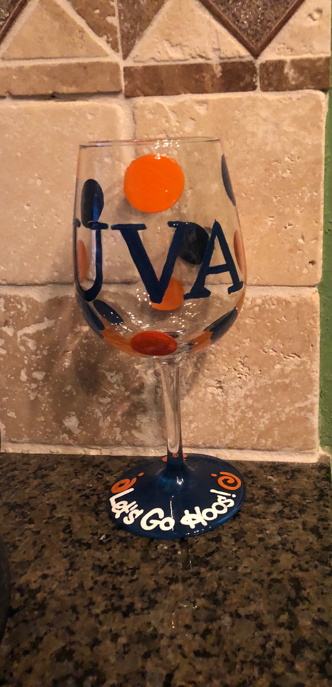 Hand Painted "let's Go Hoos" Wine Glass (can Be Monogrammed) - Etsy