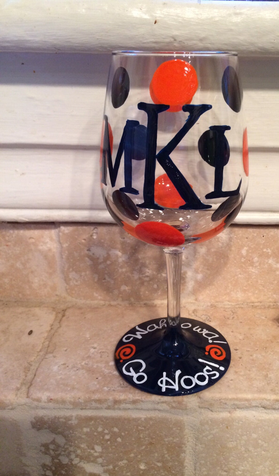 Hand Painted , Monogrammed UVA Glass - Etsy
