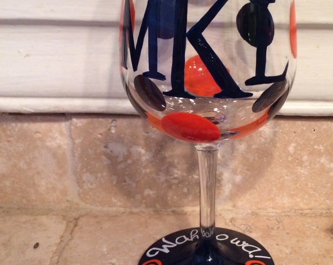 Hand Painted , Monogrammed UVA Glass - Etsy