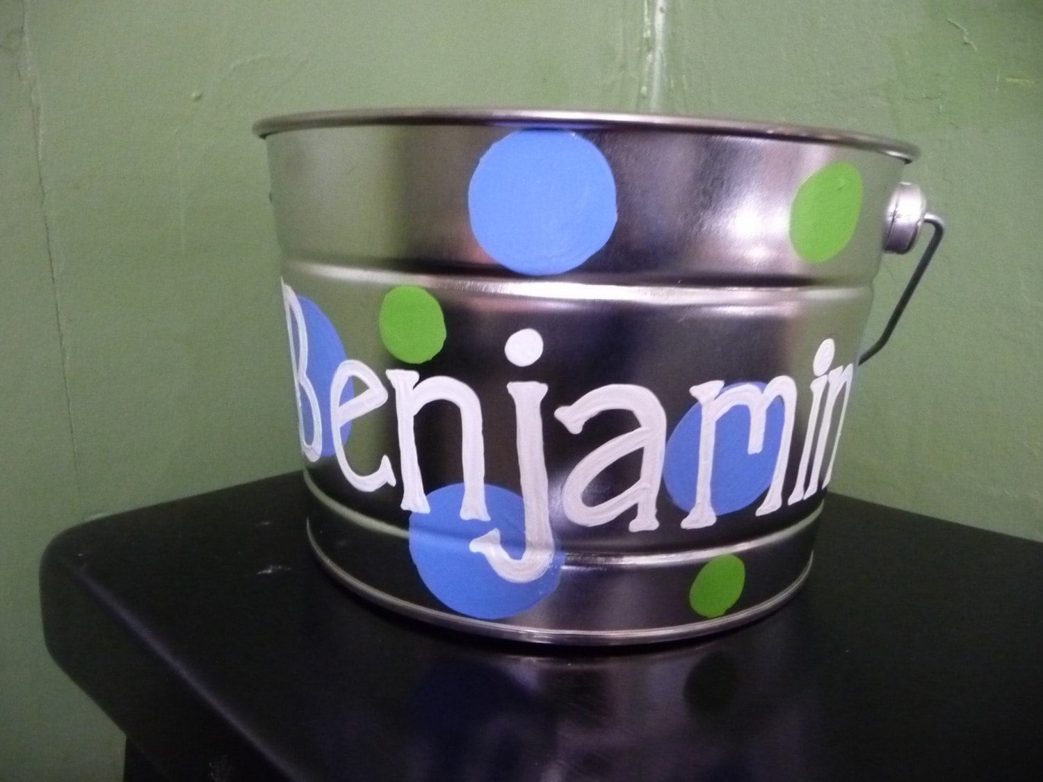 Hand Painted Metal Bucket - Etsy