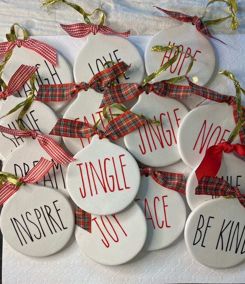 Rae Dunn Inspired Christmas Ornament | Etsy
