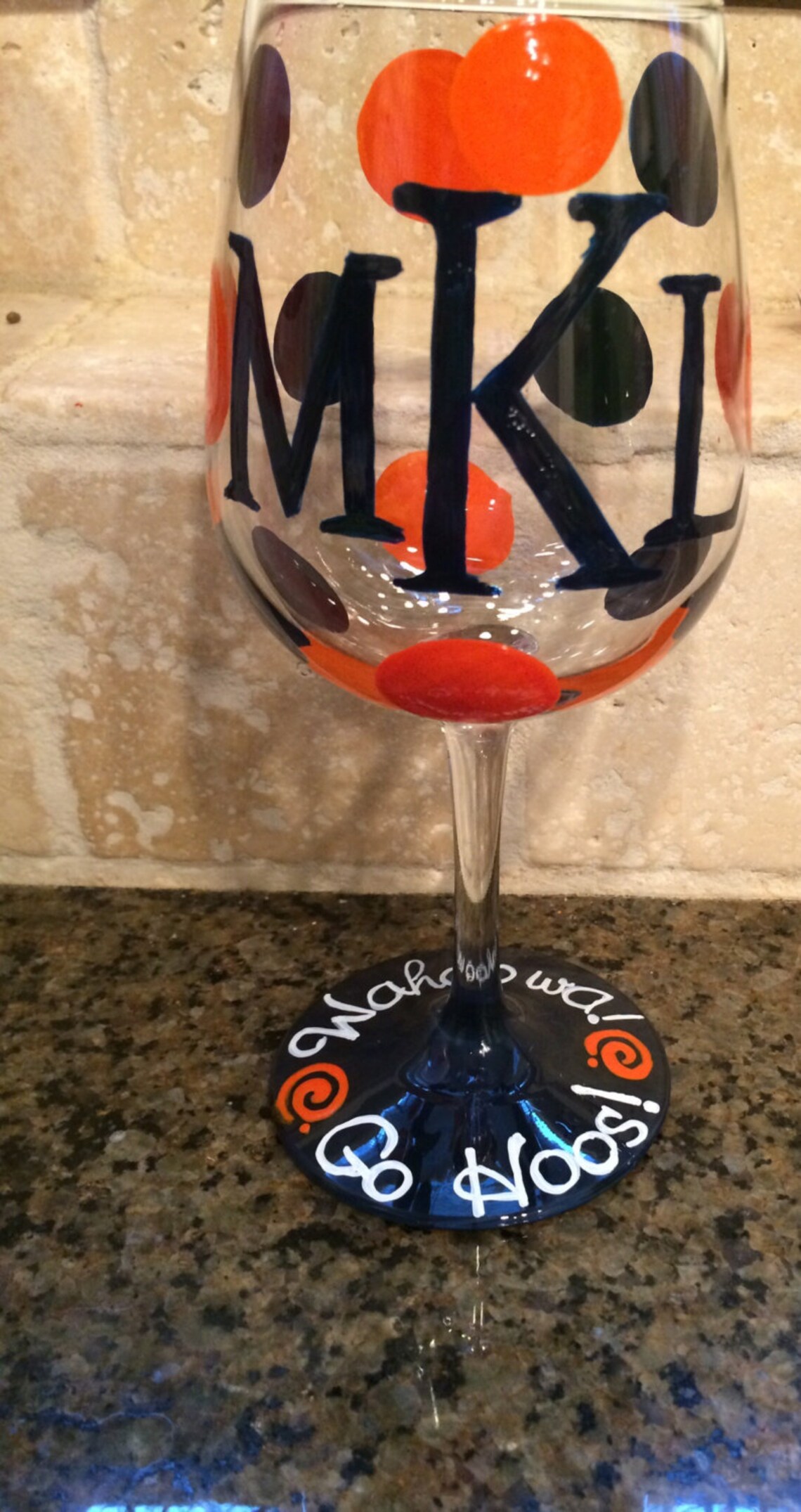 Hand Painted Monogrammed UVA Glass - Etsy