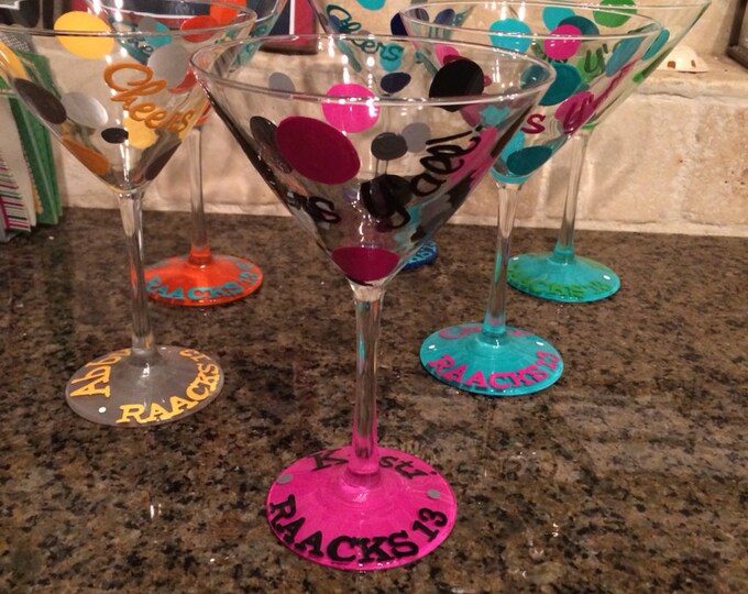 Hand Painted Personalized Martini Glass - Etsy