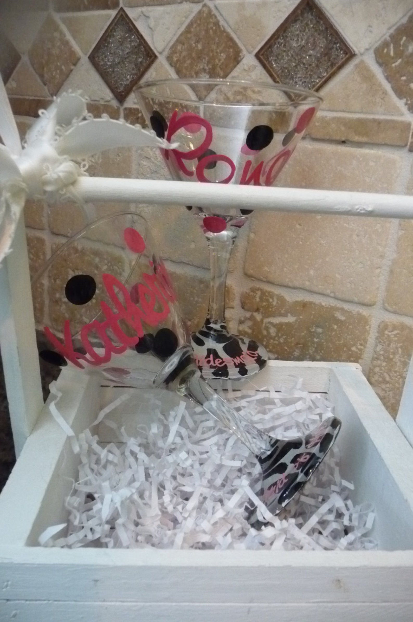 Personalized Zebra Bottom Martini Glass - Etsy