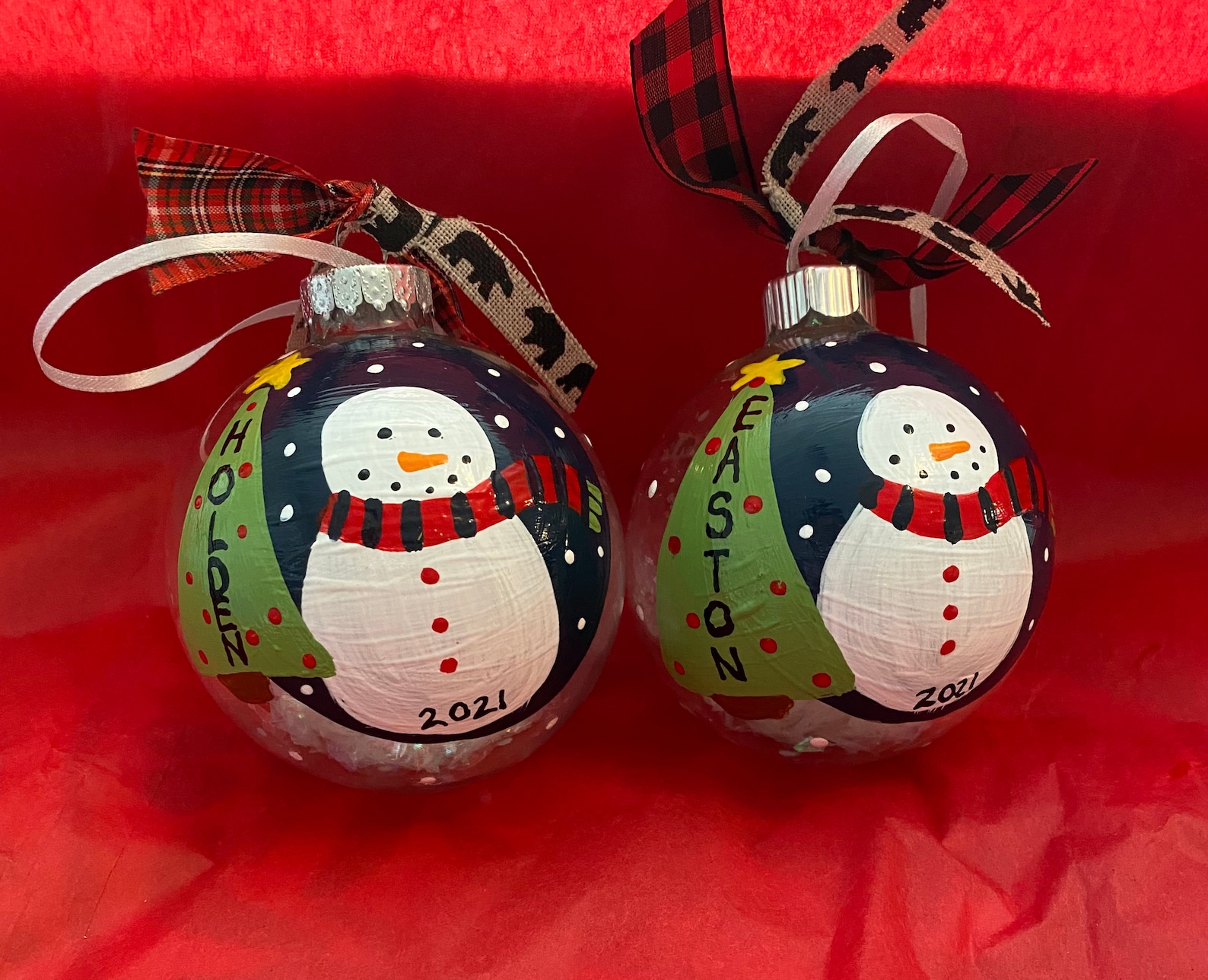 Hand Painted Snowball Ornament - Etsy