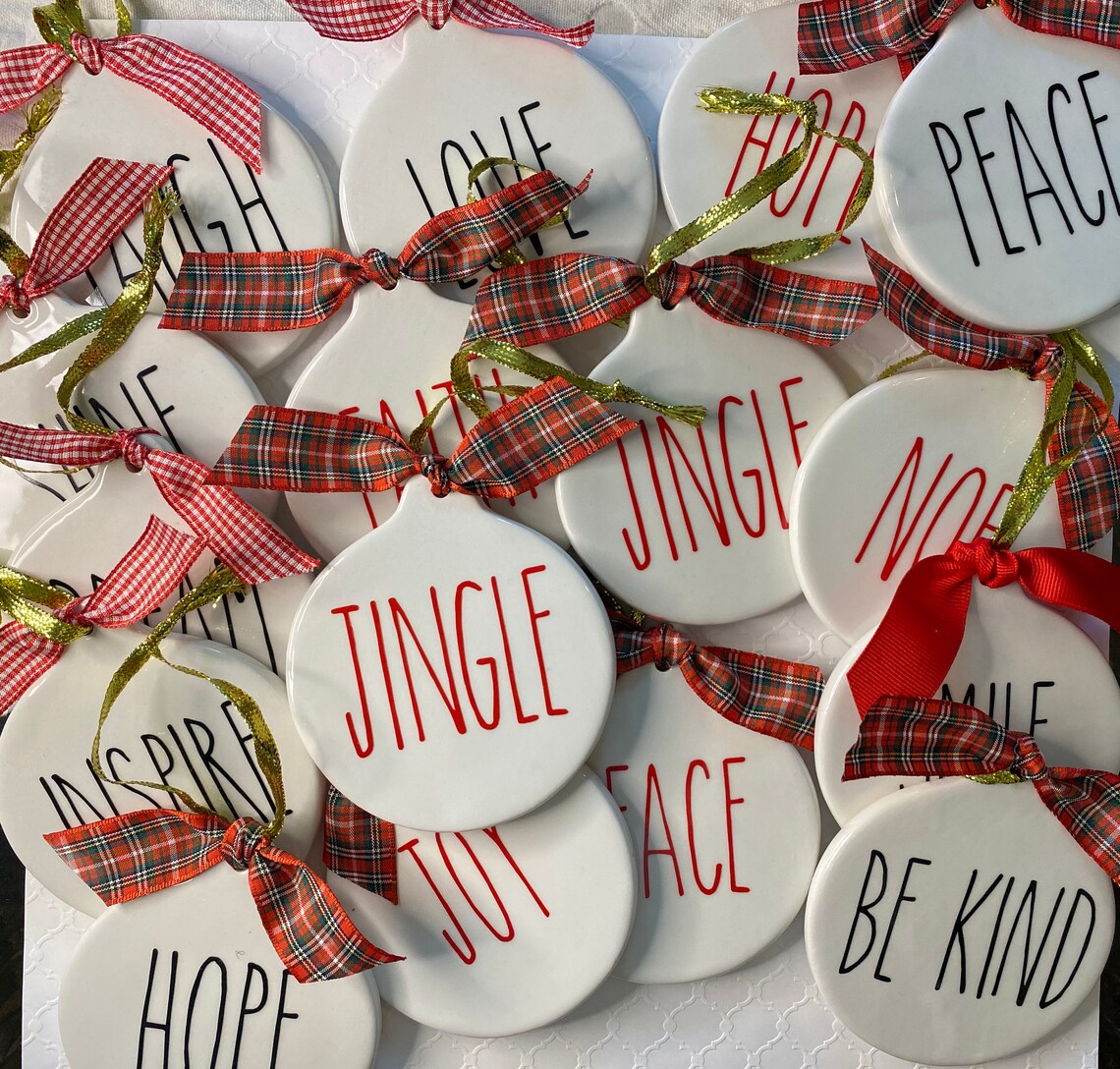 Rae Dunn Inspired Christmas Ornament | Etsy