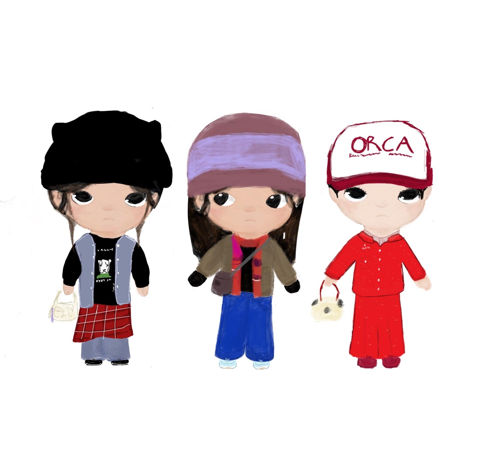 Custom Hirono Couple Portrait Illustration, Personalized Couple and ...