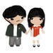 Custom Hirono Couple Portrait Illustration, Personalized Couple and ...