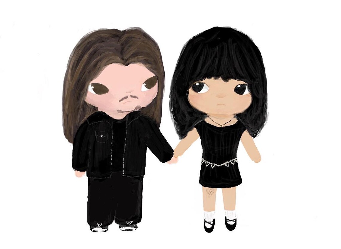 Custom Hirono Couple Portrait Illustration, Personalized Couple and ...