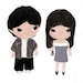 Custom Hirono Couple Portrait Illustration, Personalized Couple and ...
