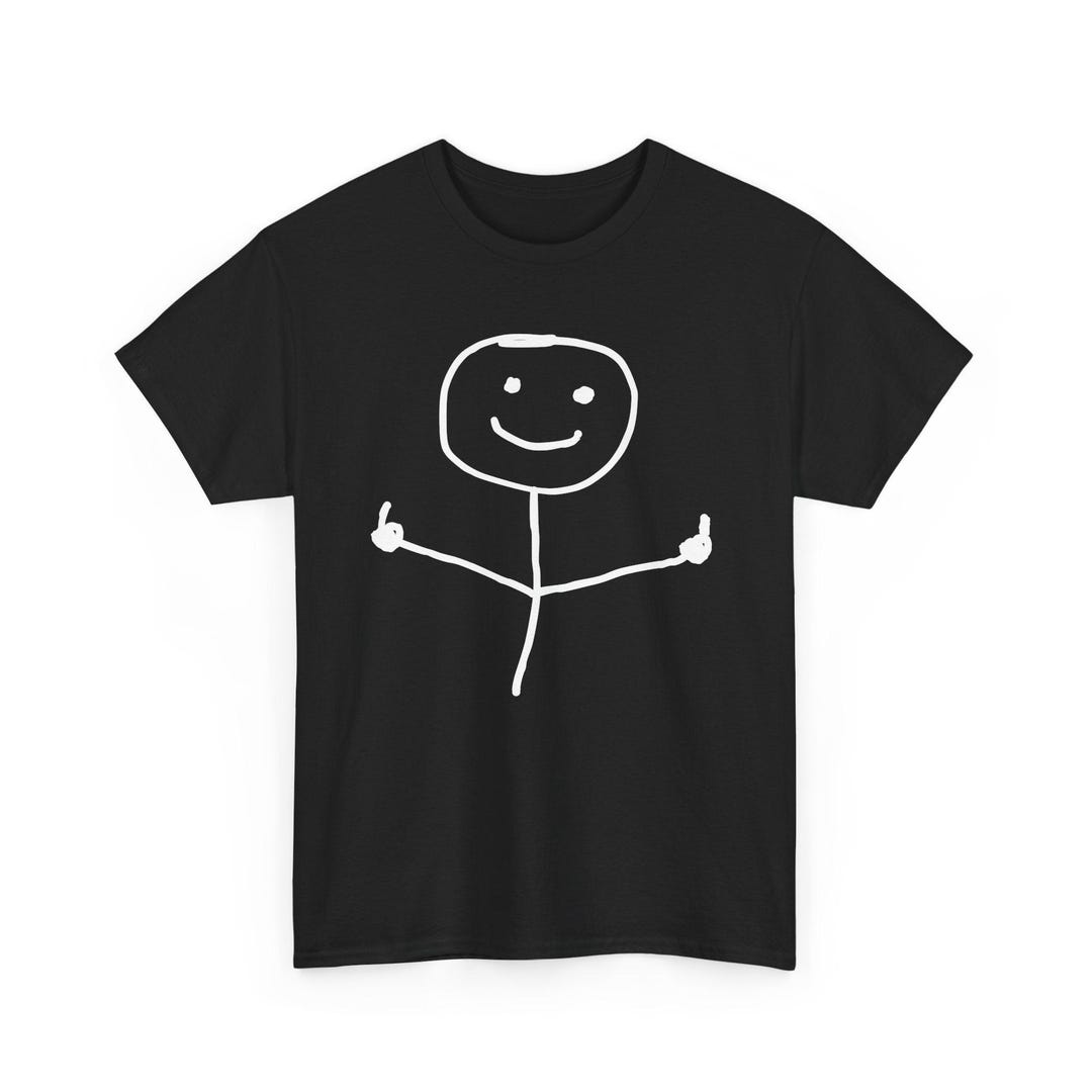 Bold Stick Figure Double Fingers T-shirt Edgy Statement Design - Etsy