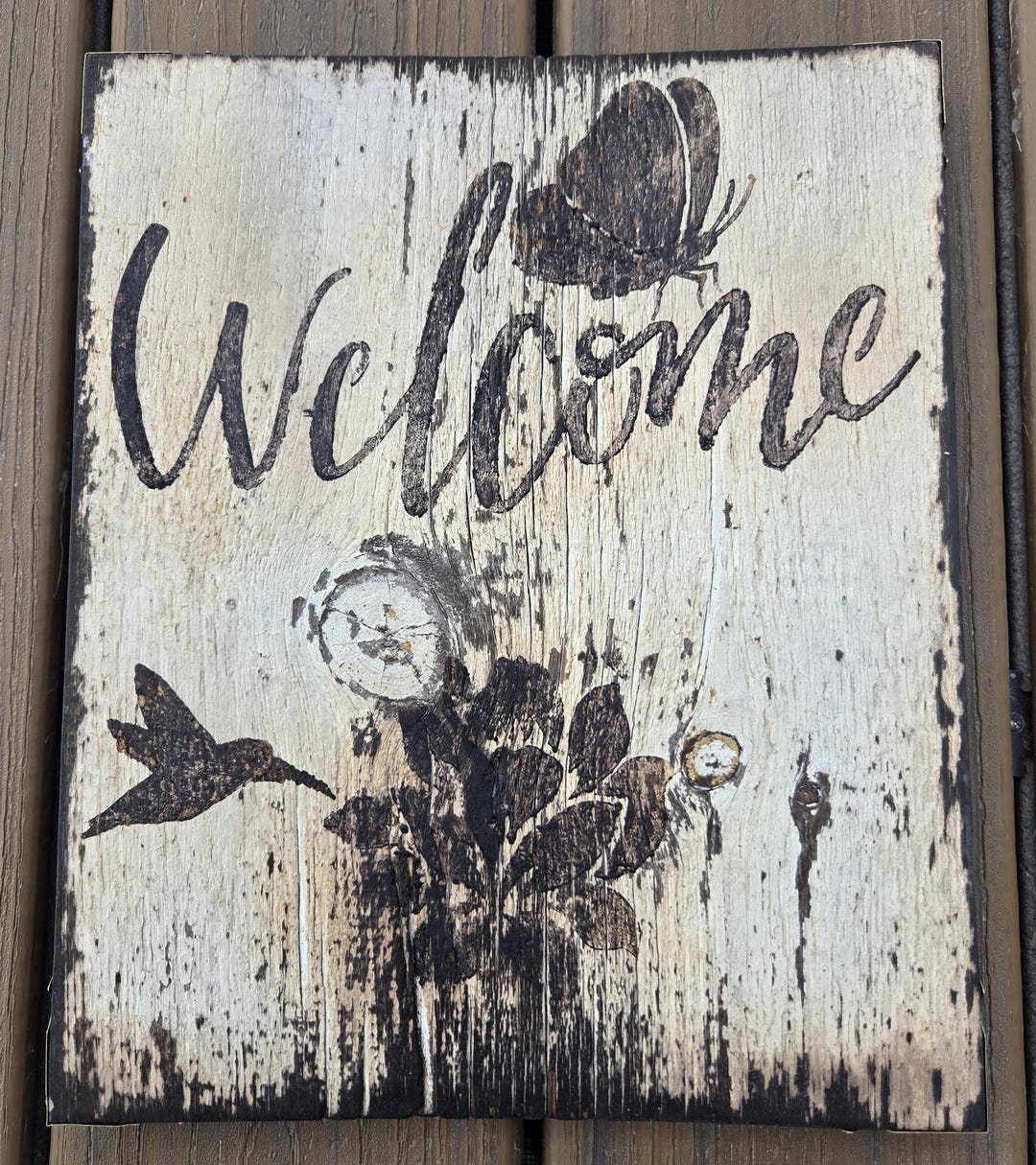 Welcome Hummingbird Wall Hanging - Etsy