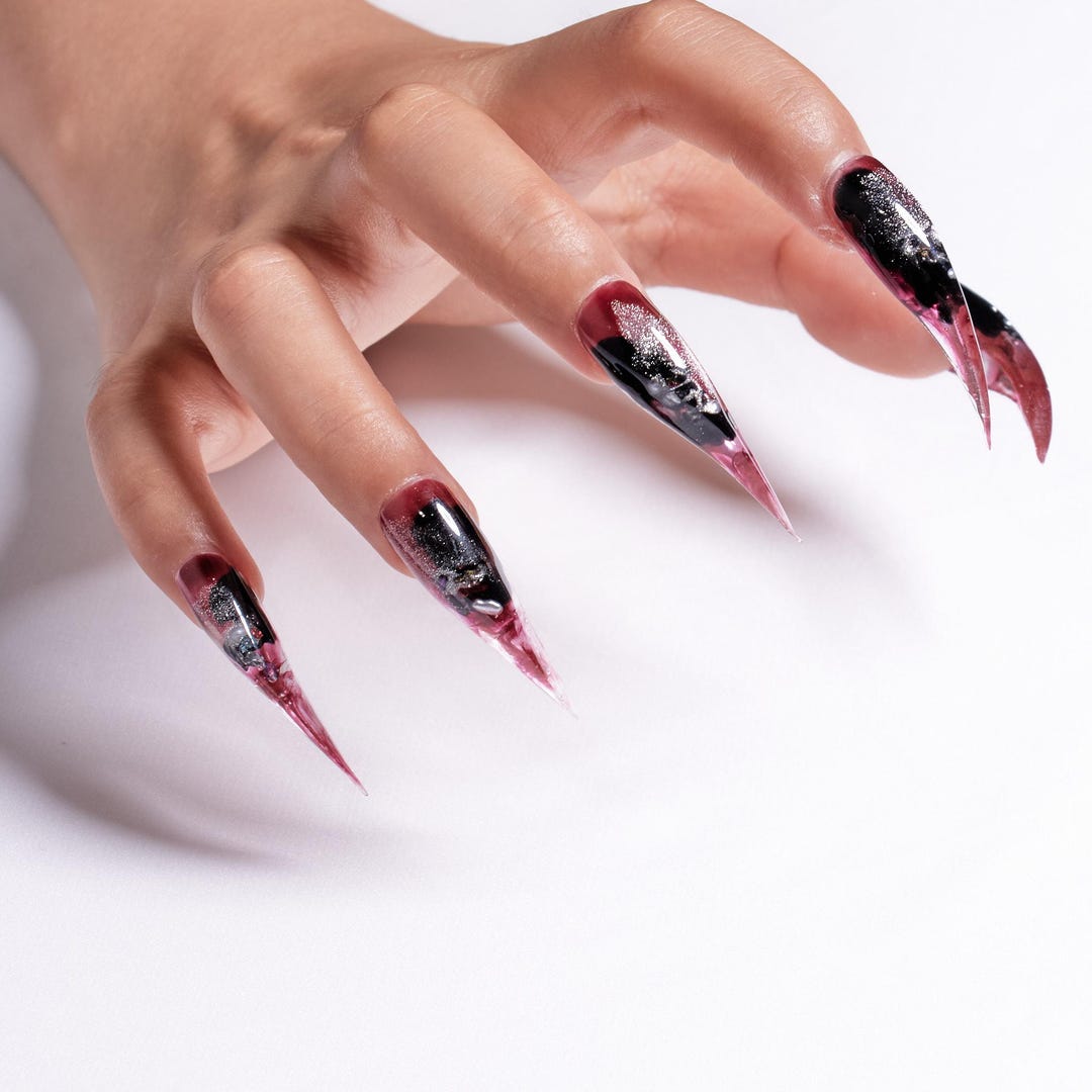 Vampire Demon Dragon Claw Press-on Nails | Long Sharp Fantasy Claws ...