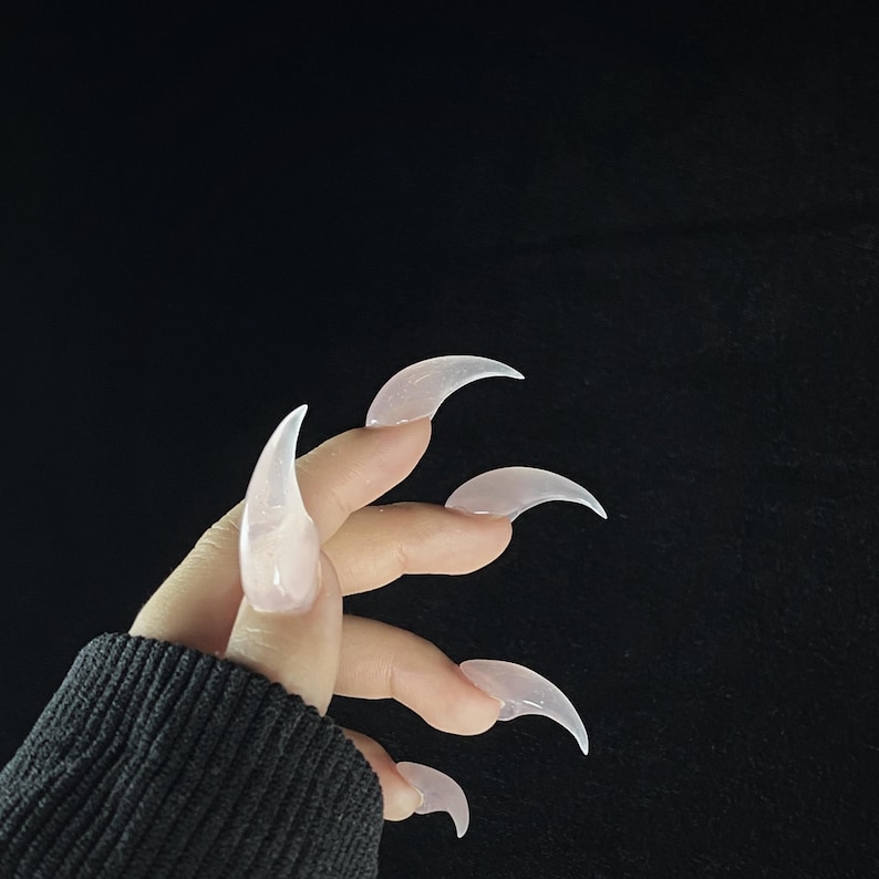 Pink Dragon Claw Press-on Nails | Raptor Claw Nails | Edgy Fox Demon ...