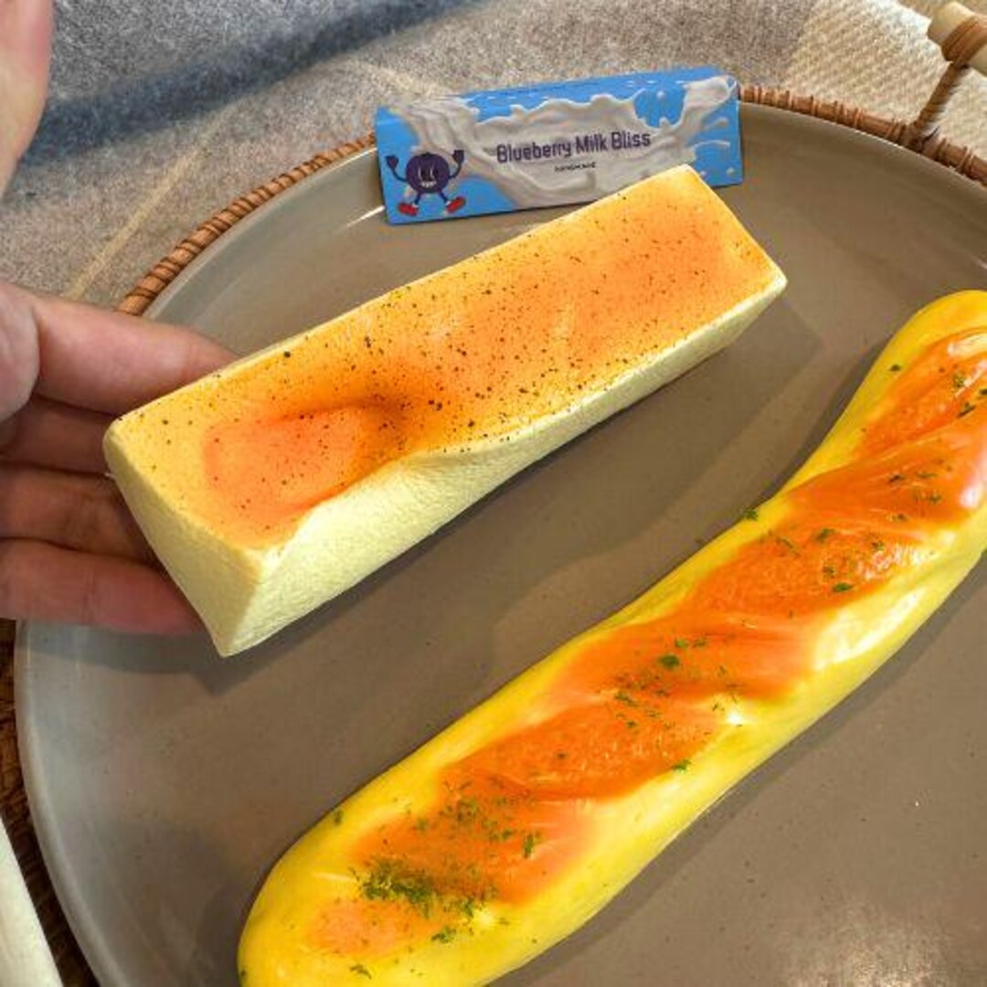 Slow Rebound Squishy Cheese Stick & Taba Baguette Set, PU Foam Stress ...