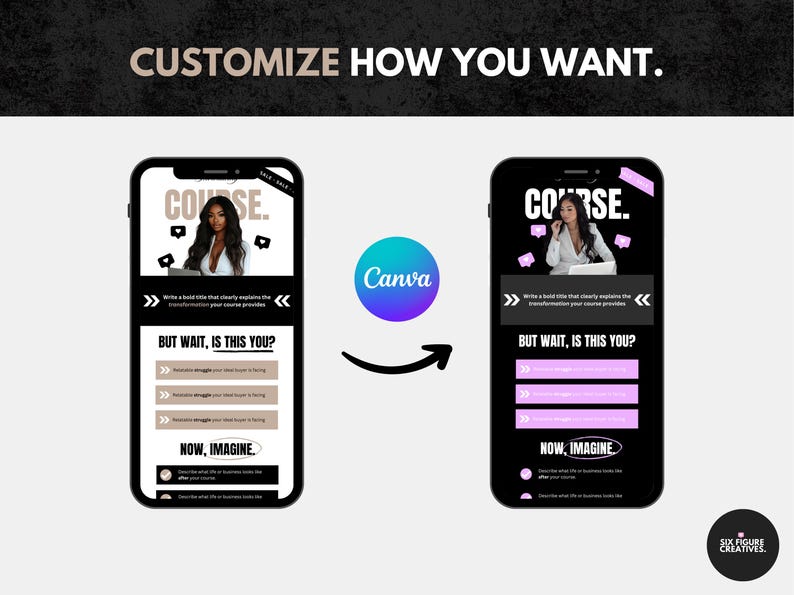 Beige Sales Page Template: Beacons & Stan Store, High-converting Canva ...