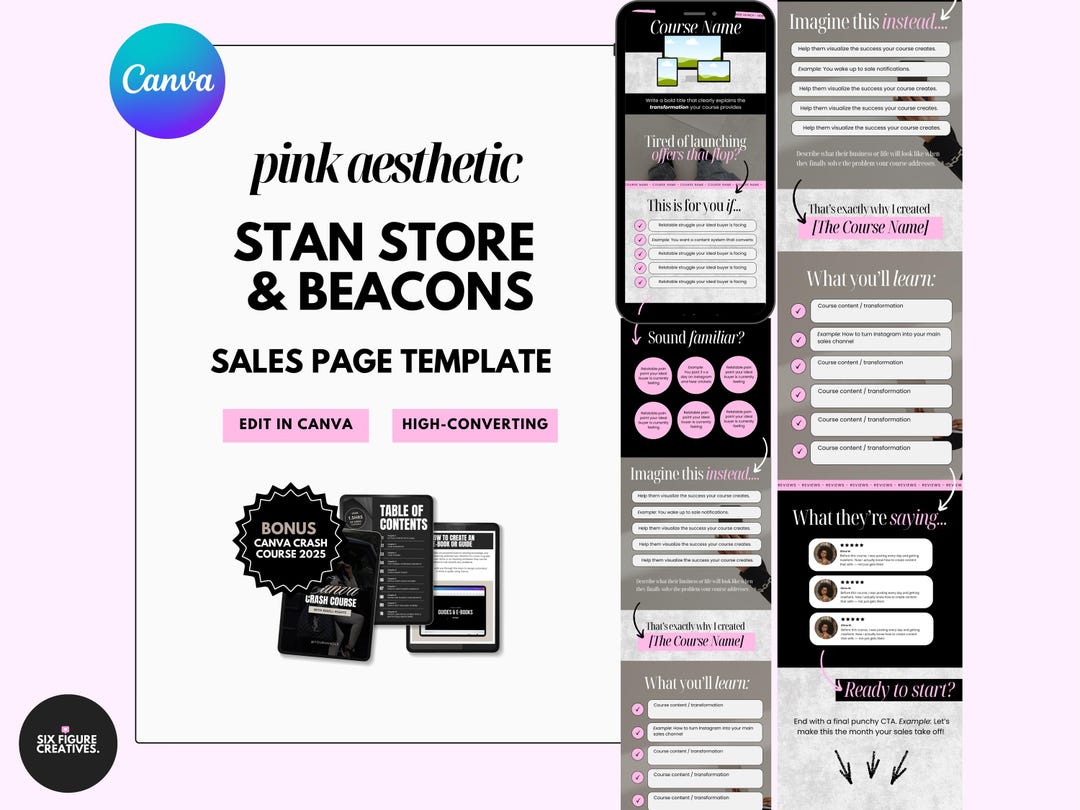 Stan Store, Beacons, Sales Page Template, Stan Store Sales Page ...