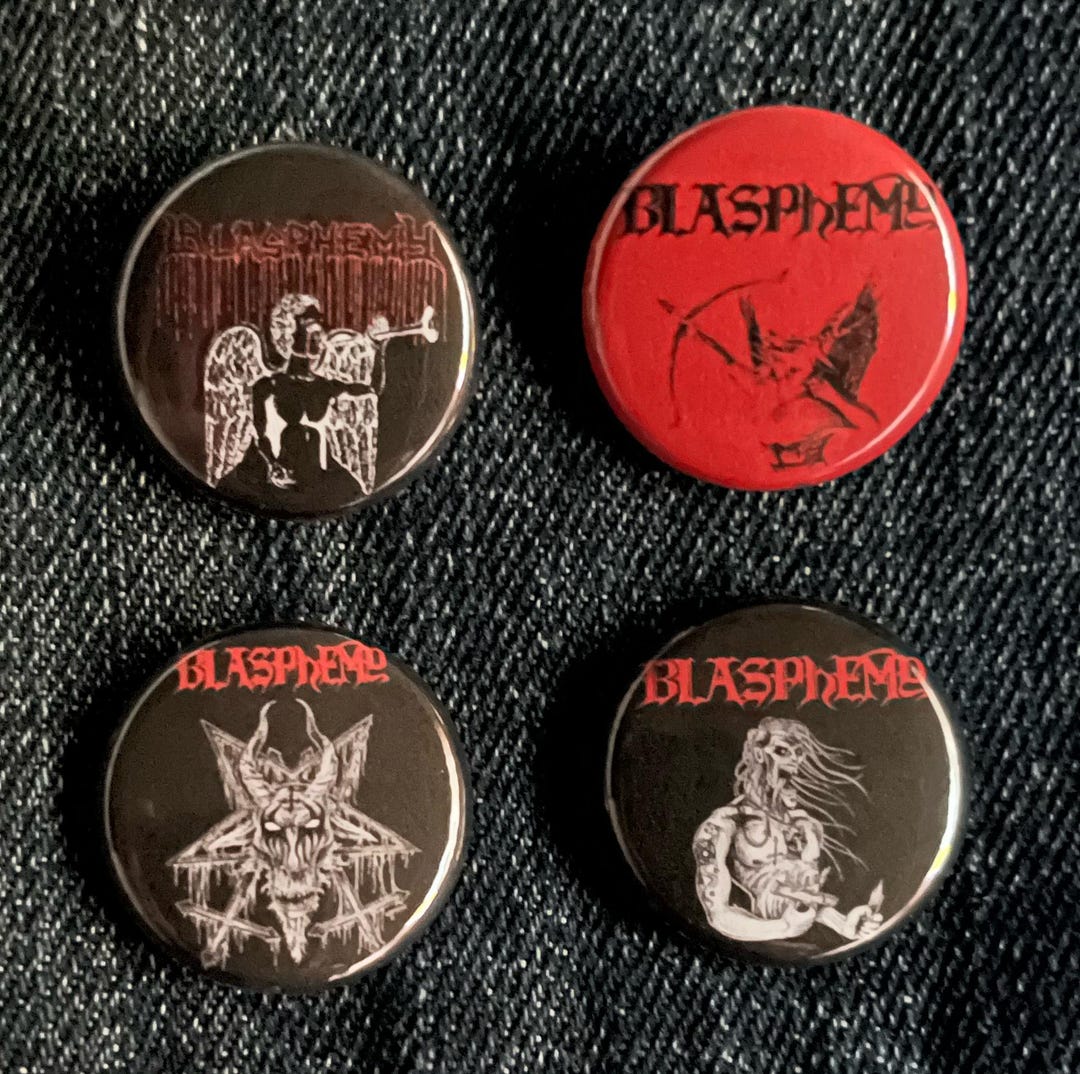 Blasphemy 1" Buttons - Pin Backs - War Metal - Etsy