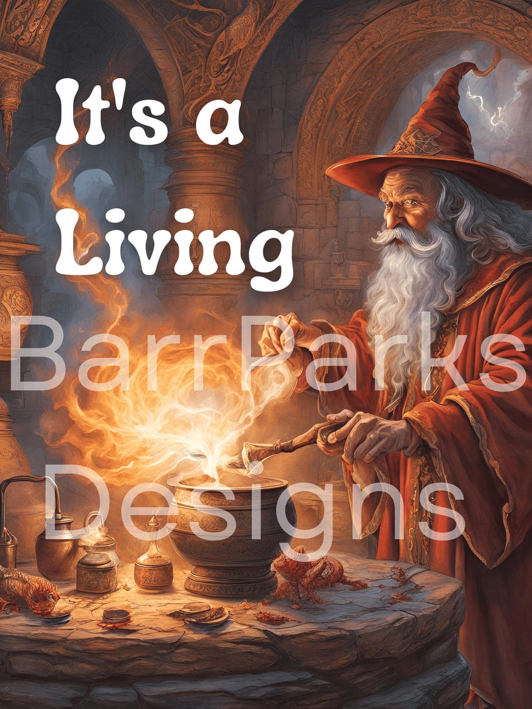 Wizard Working Poster 18x24 - Etsy