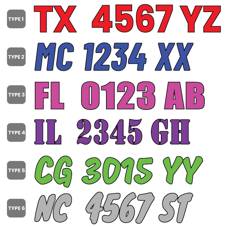 Personalized Registration Numbers – Boat, Jet Ski, Watercraft – Vinyl ...