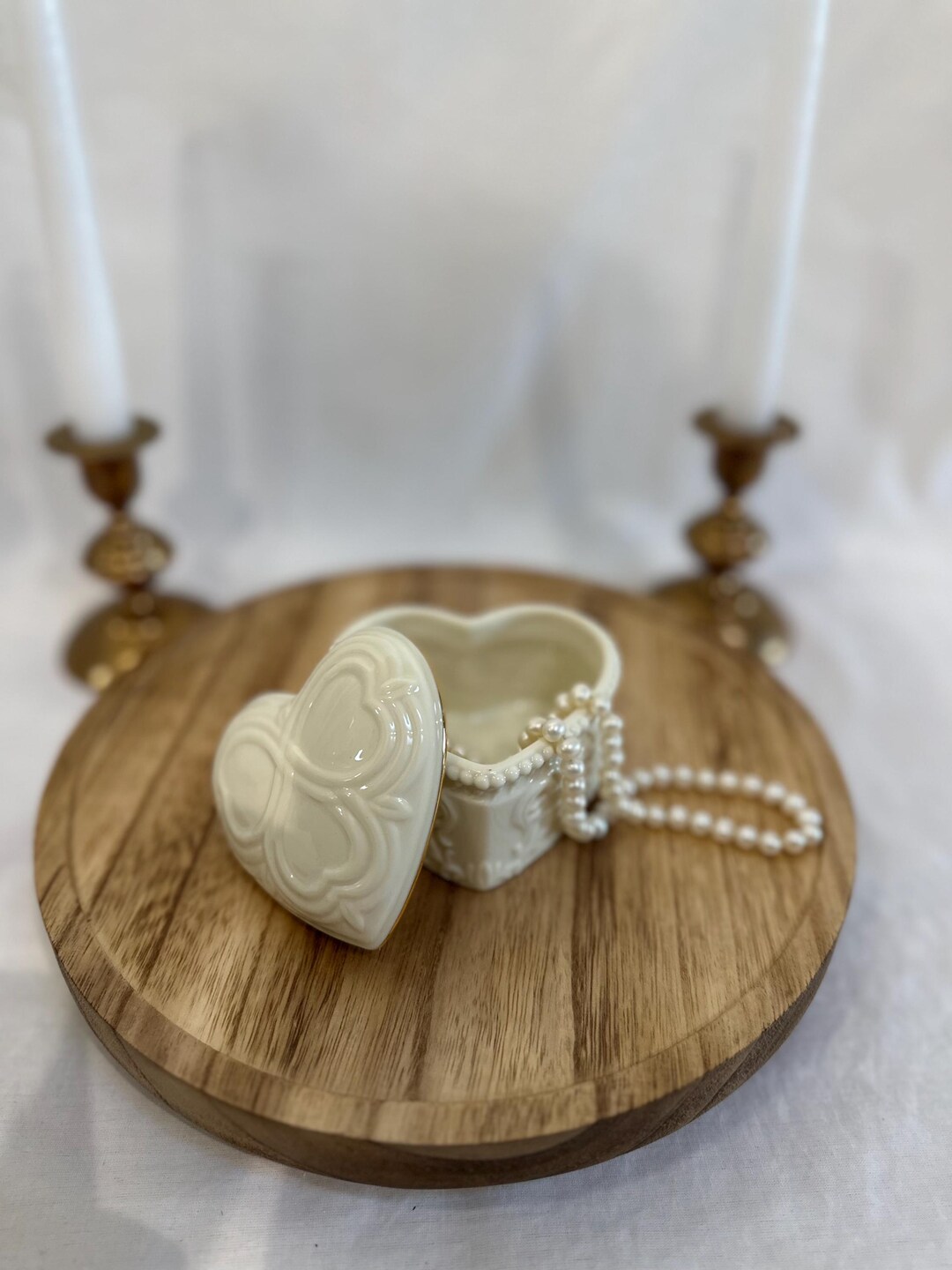 Vintage Lenox Heart Shaped Porcelain Trinket Dish With Lid - Etsy
