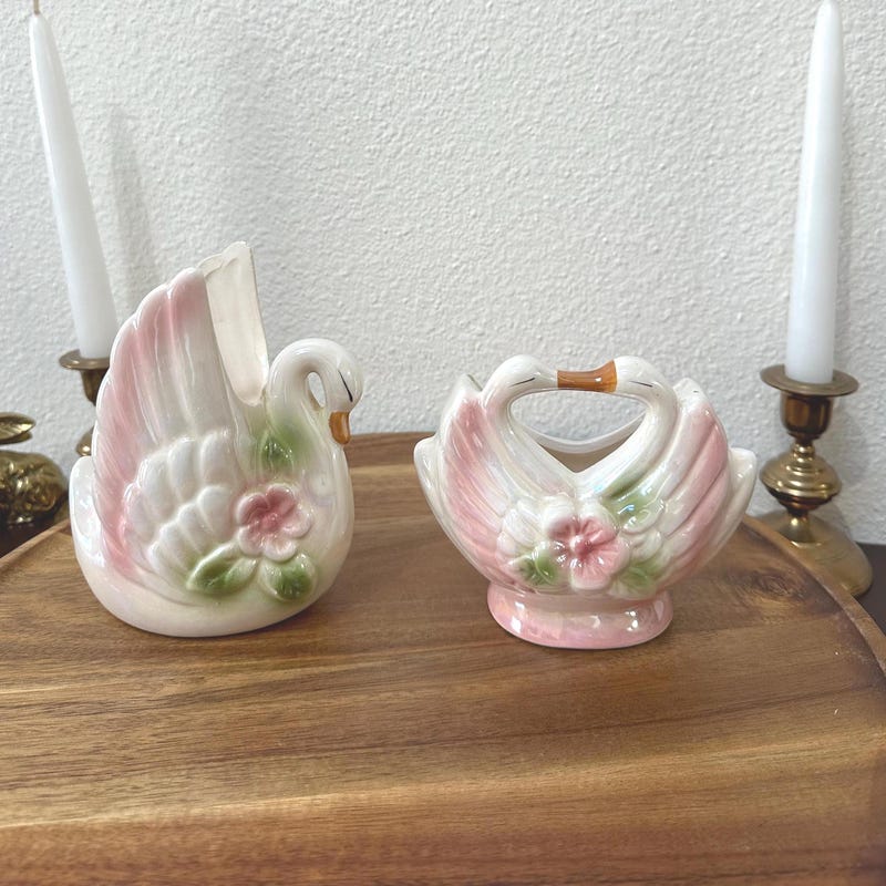 Porcelain Swan Trinket - Etsy