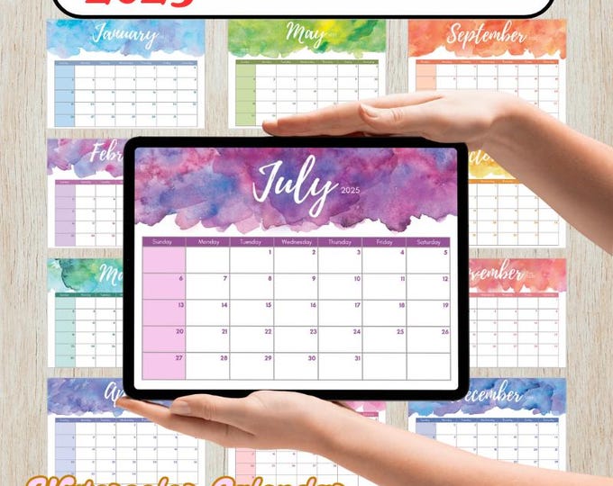 Printable 2024 Calendar, Digital Download in PDF and PNG Format ...