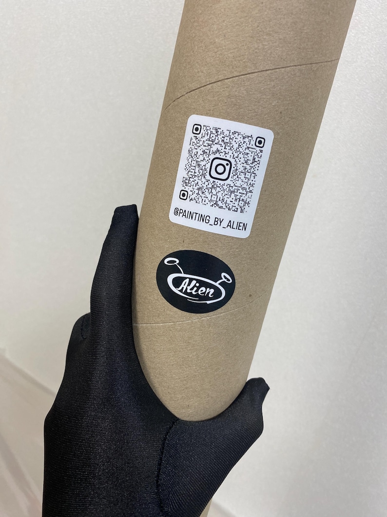 Alien Painting: Colorful Urban Night Scene, Original Wall Art - Etsy