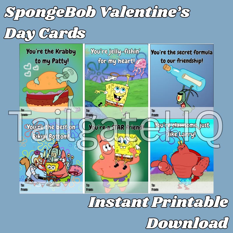 Spongebob Valentines Greeting Cards - Etsy
