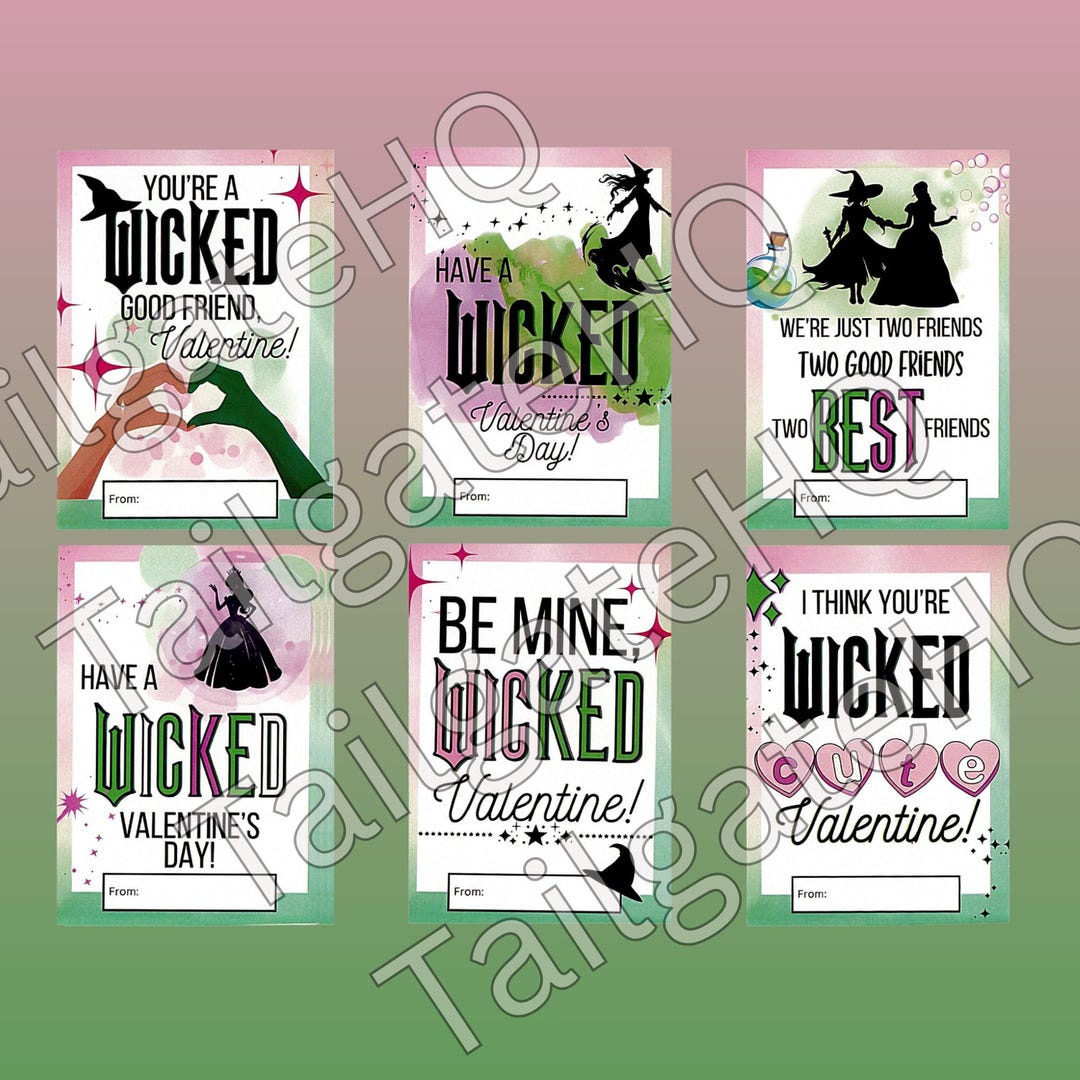 Wicked Valentines Cards | Printable Classroom Set (digital Download) - Etsy