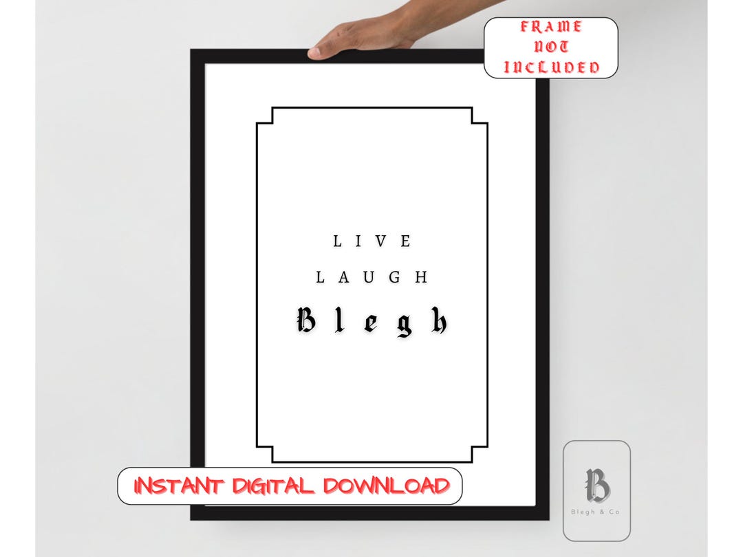 Live Laugh Blegh Metalcore Digital Wall Art | Funny Print for Music ...