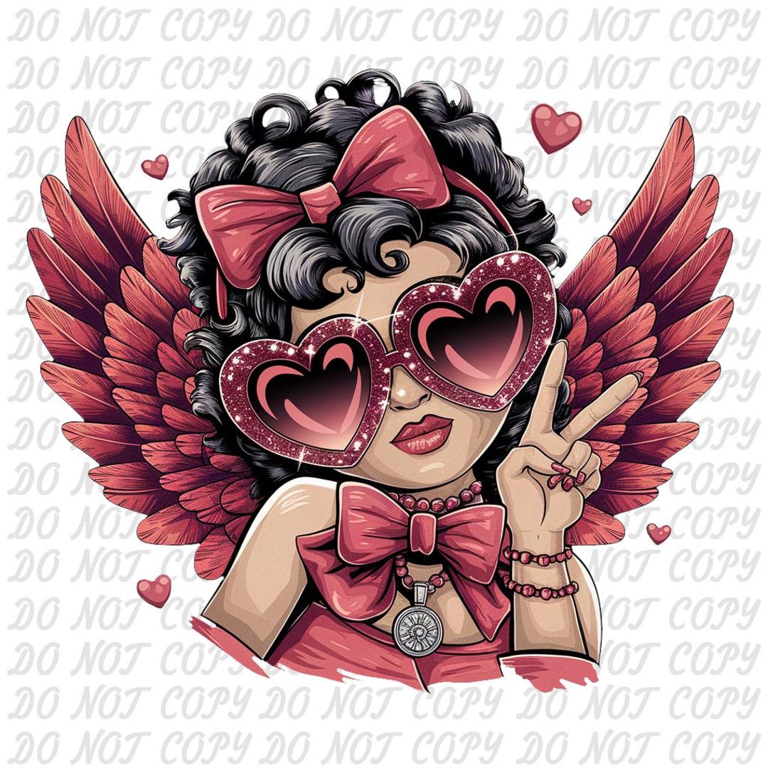 Retro Glitter Cupid Valentine PNG, Vintage Valentine Day PNG, Funny ...