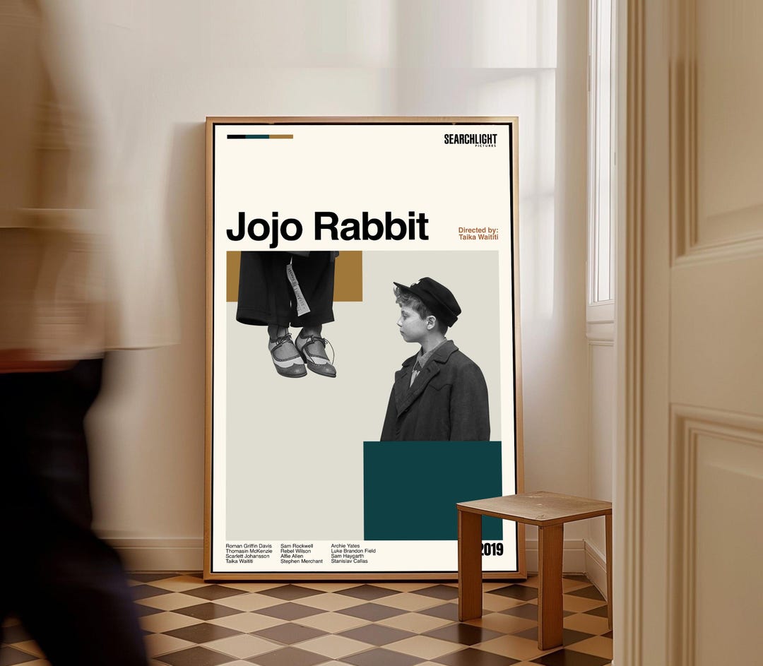Jojo Rabbit Poster - Minimalist Art - Midcentury Modern Print - Retro ...