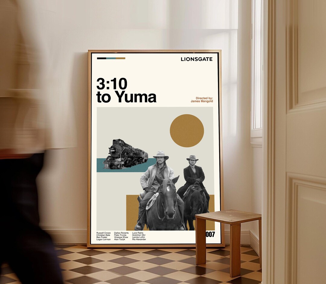 3:10 to Yuma Poster - Minimalist Art - Midcentury Modern Print - Retro ...