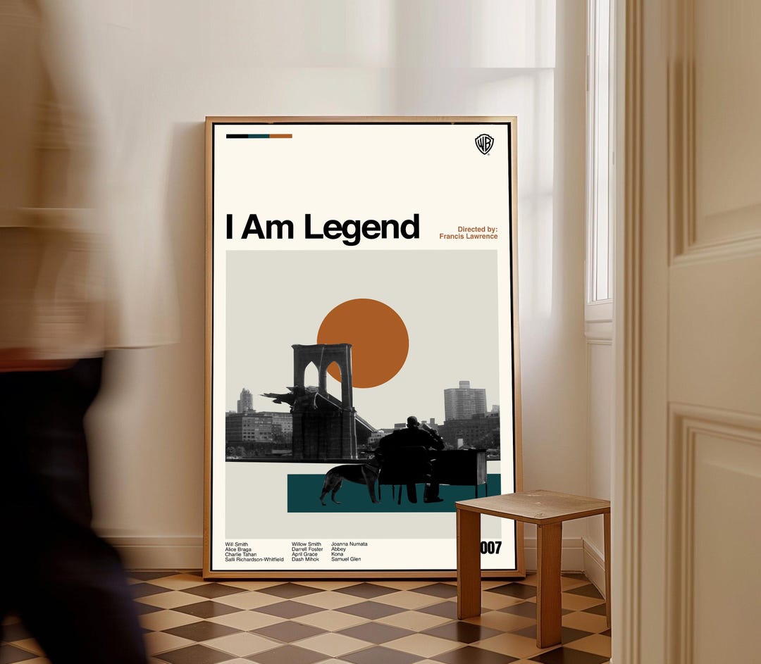 I Am Legend Poster - Minimalist Art - Midcentury Modern Print - Retro ...