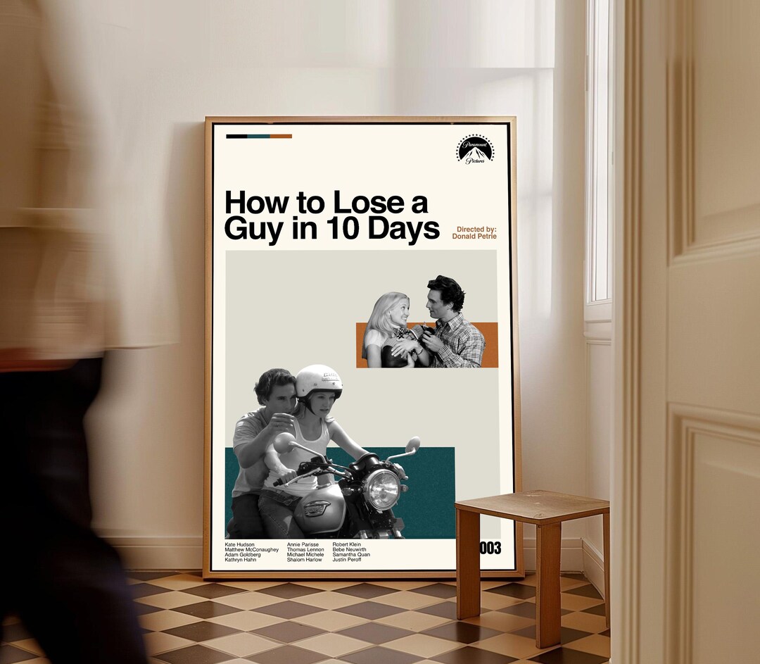 How to Lose a Guy in 10 Days Poster - Minimalist Art - Midcentury ...