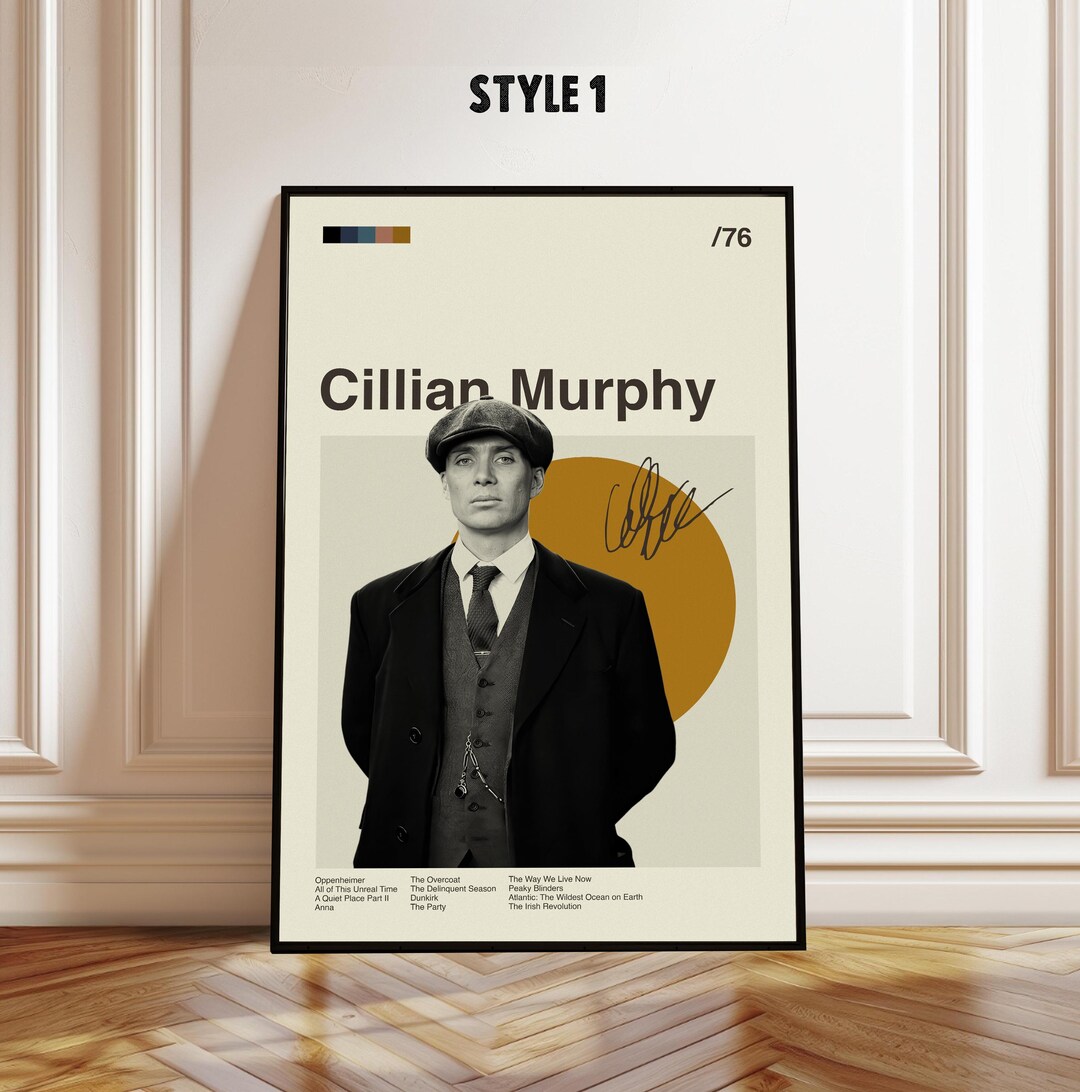 Cillian Murphy Poster, Cillian Murphy Wall Art, Signed Poster, Mid ...