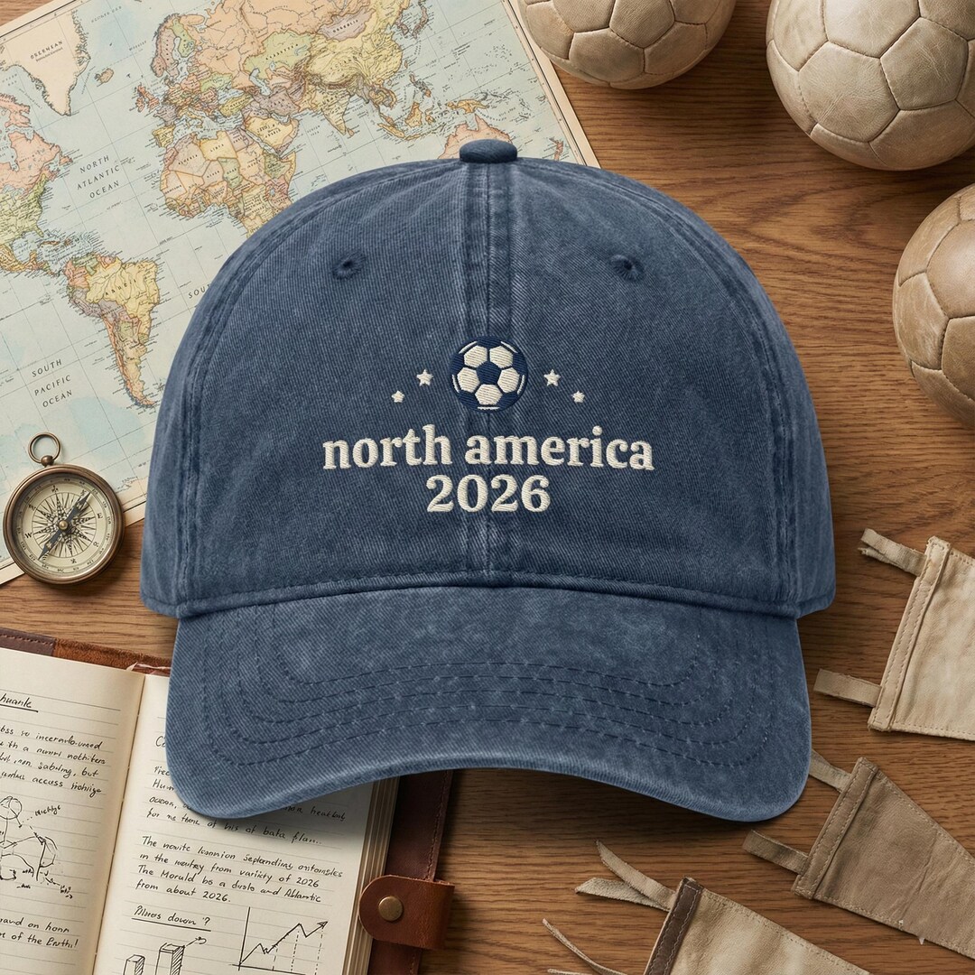 Embroidered Soccer Dad Cap, North America 2026 Football Fan Hat, Washed ...