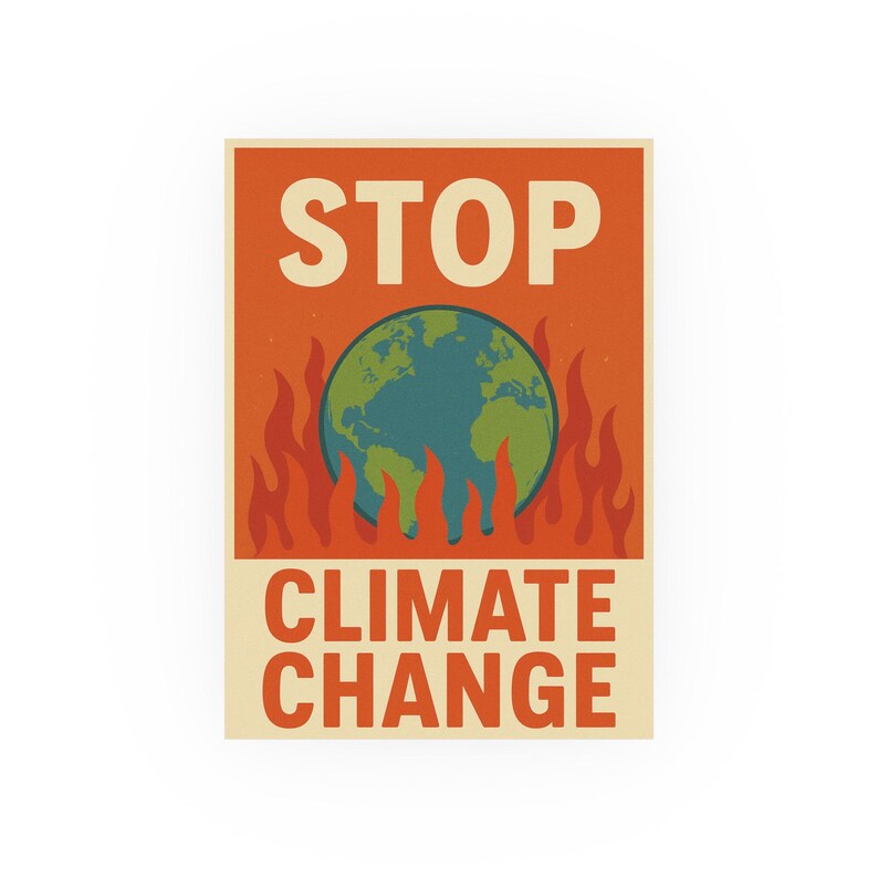 Climate Change Awareness Poster, Eco-friendly Wall Art, Sustainable ...