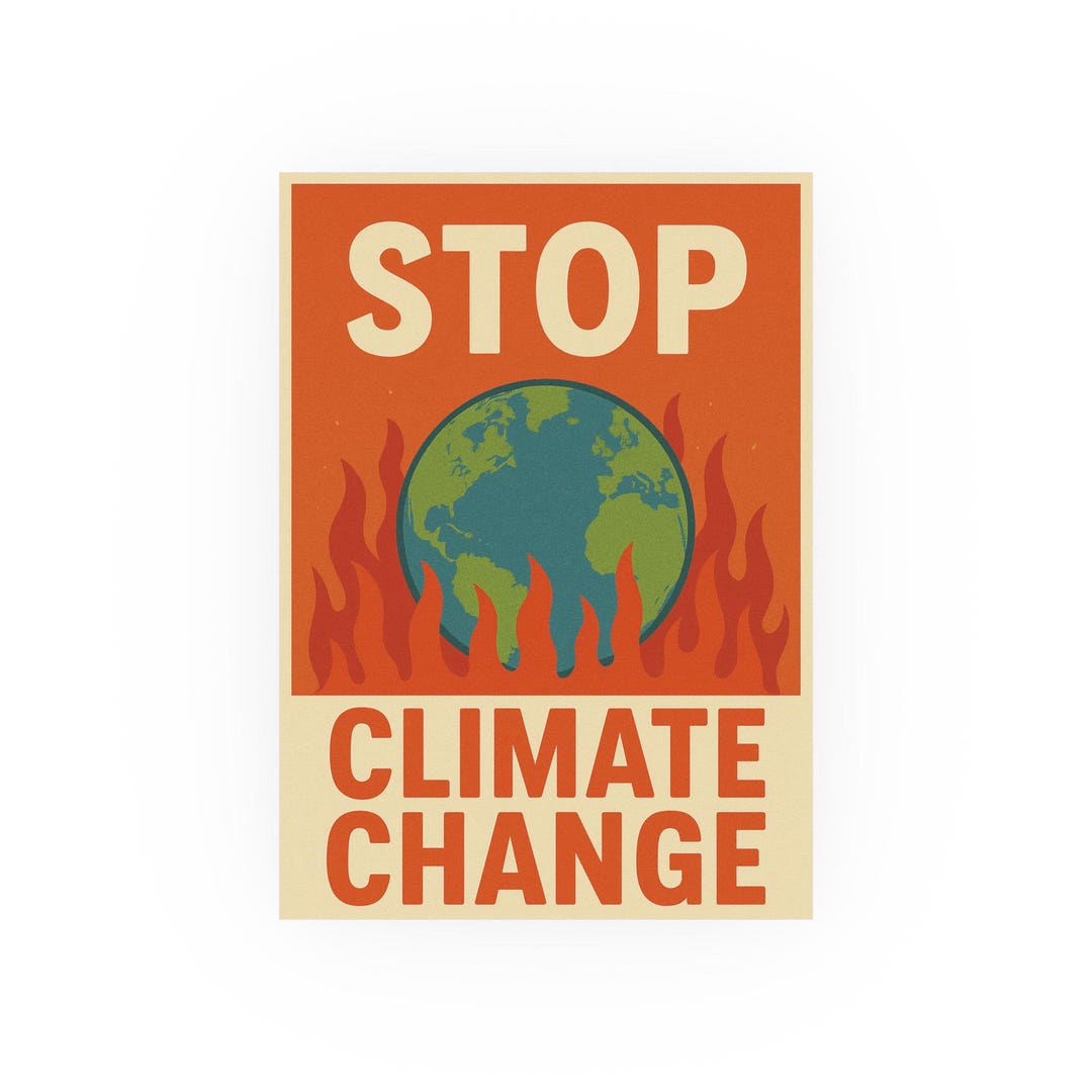 Climate Change Awareness Poster, Eco-friendly Wall Art, Sustainable ...