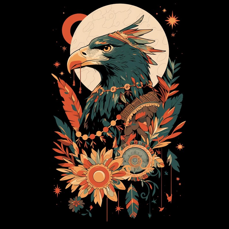 Bohemian Eagle Clipart Bundle, Tribal Boho Art Set, Kids Room Decor ...