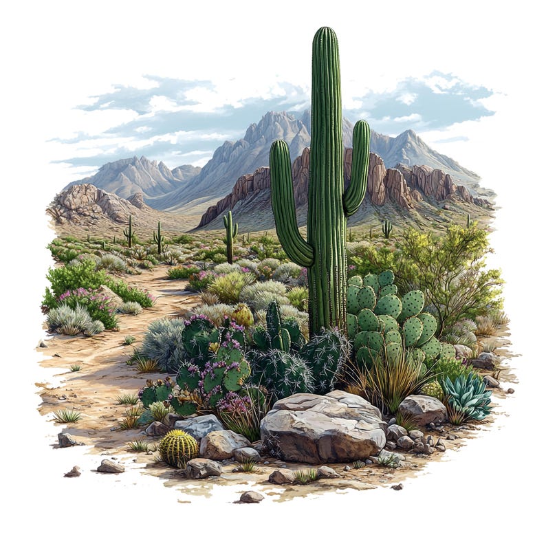 Desert Clipart Bundle, Cactus Clipart, Cactus PNG, Desert PNG, Desert ...