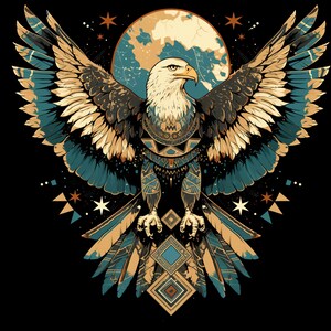 Bohemian Eagle Clipart Bundle, Tribal Boho Art Set, Kids Room Decor ...