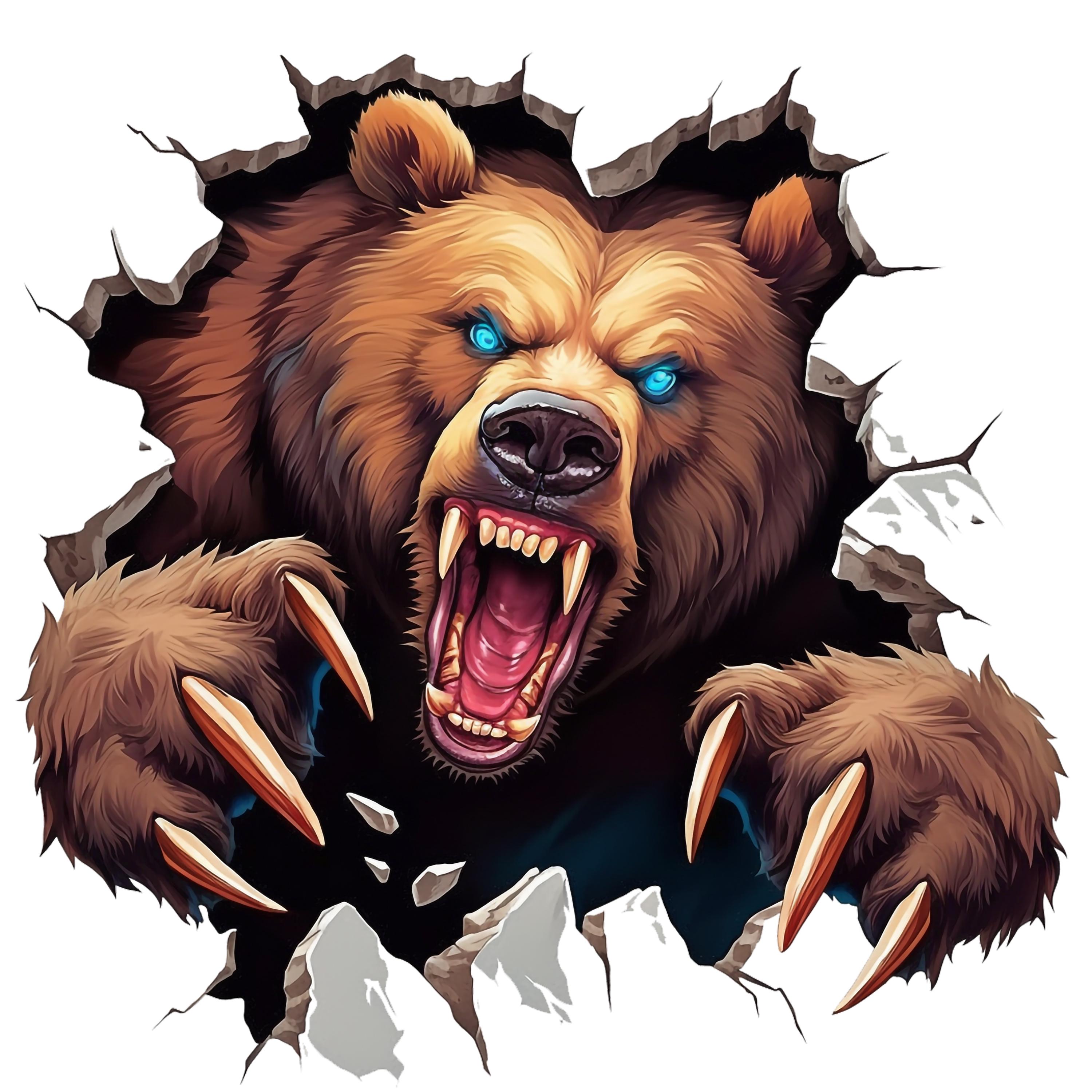 Bear Clipart | Terrifying Bear Clipart Bundle | 10 High-quality Designs ...