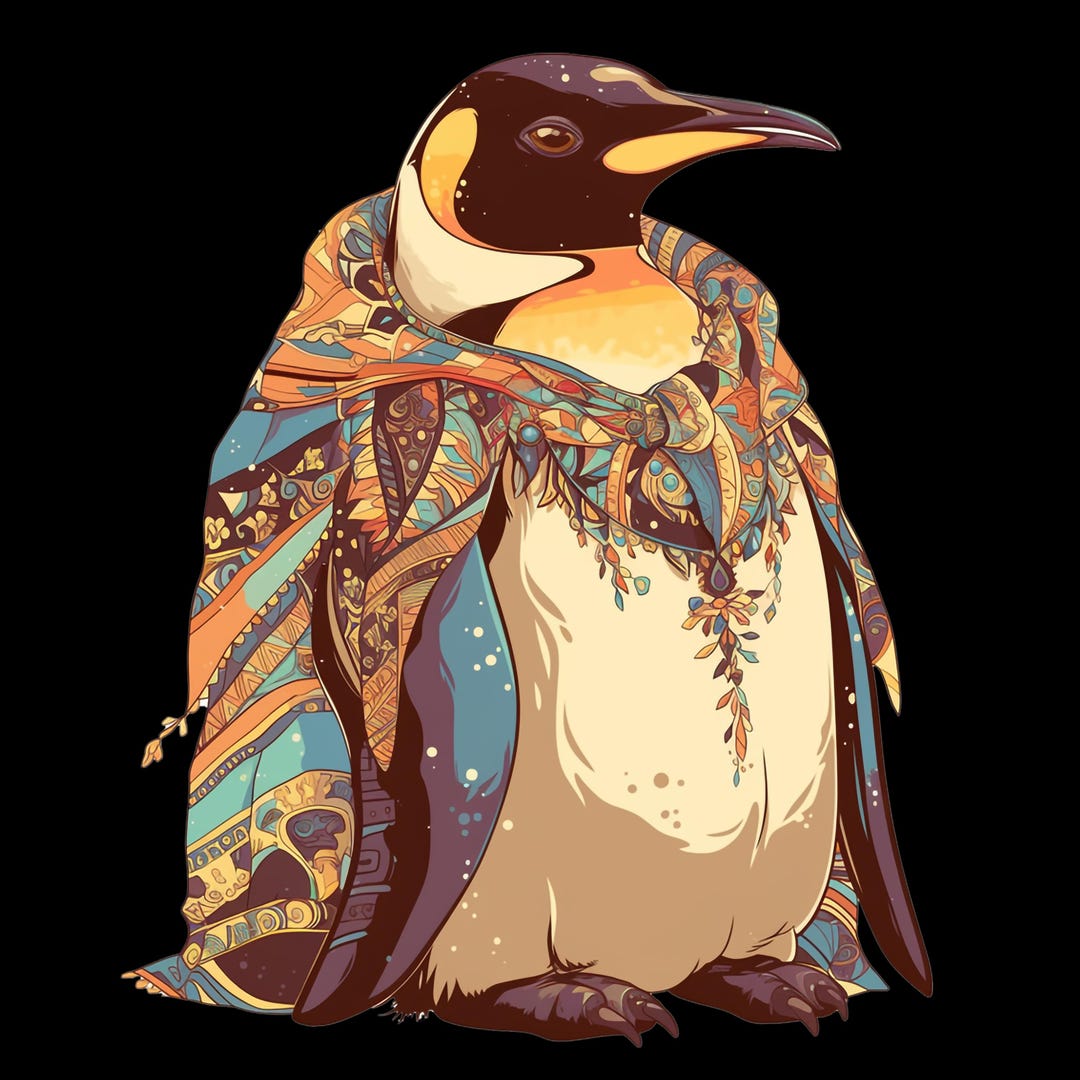 Bohemian Penguin Clipart Bundle, Tribal Boho Art Set, Kids Room Decor ...