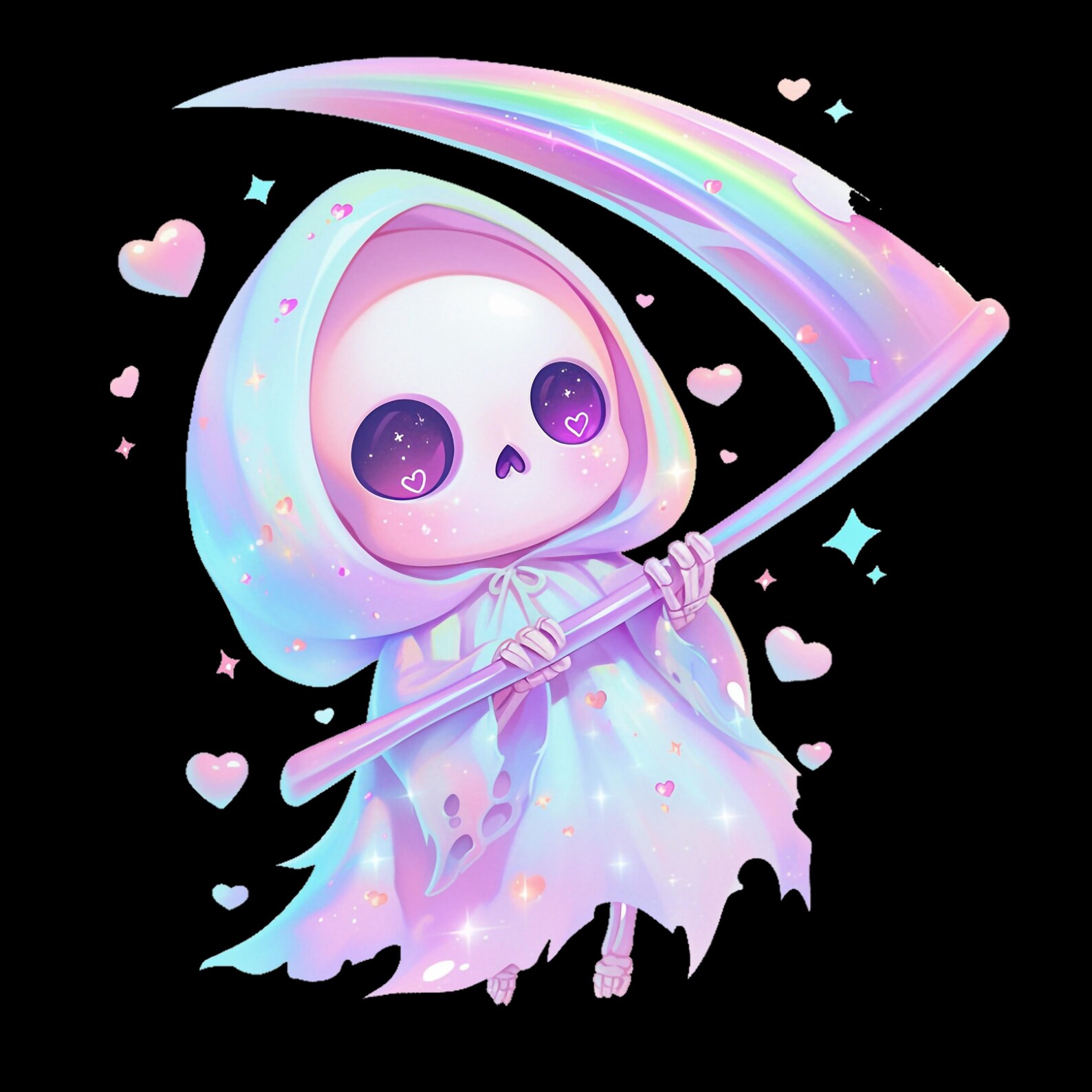 Iridescent Grim Reaper Png Bundle, Sublimation Design, Kids Png, Baby ...