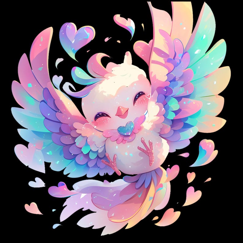 Iridescent Phoenix Png Bundle, Sublimation Design, Kids Png, Baby ...